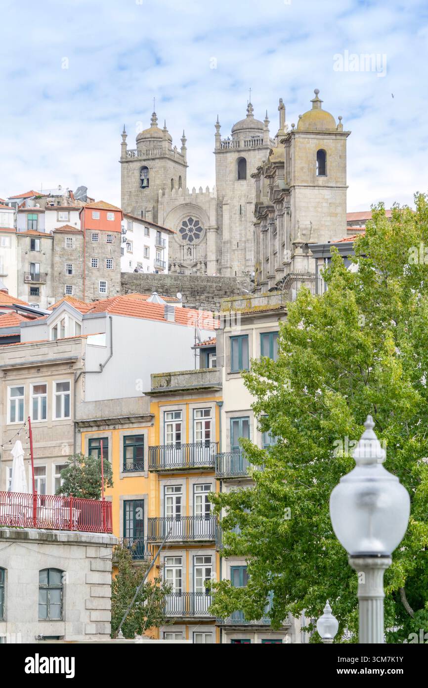 Porto Cathedral And Colorful Historic Buildings With Traditional ...