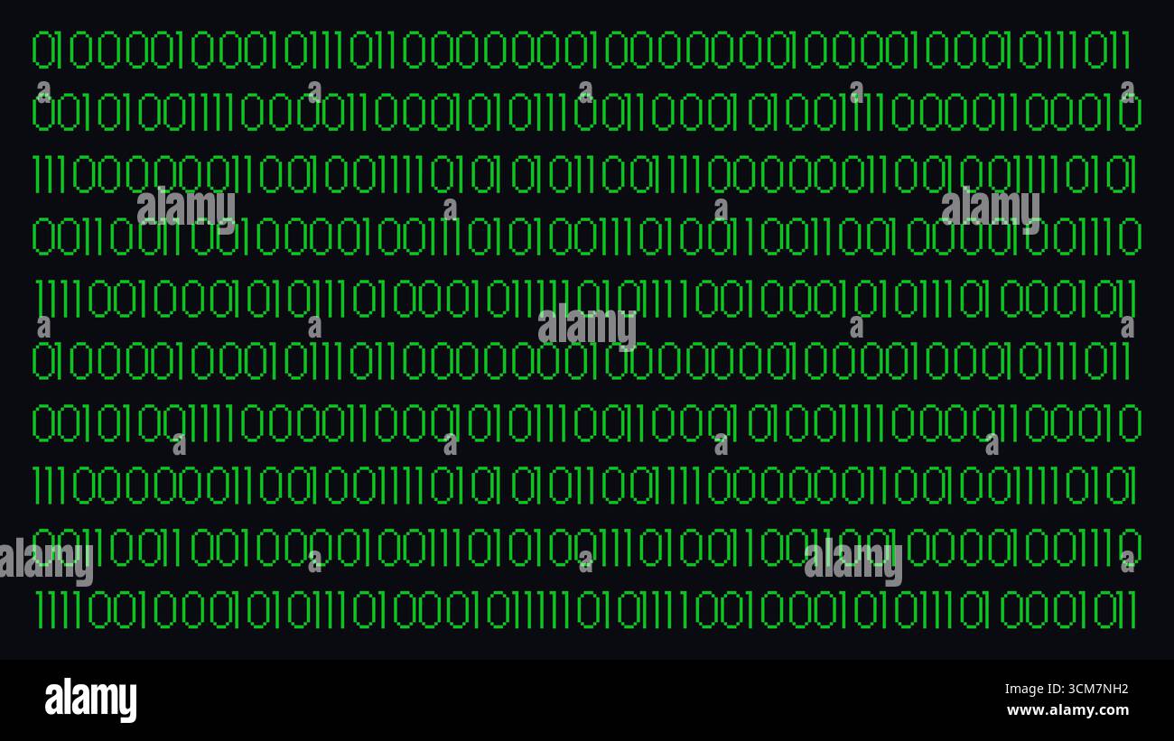 Black and Green Binary Code Background. Data Technology Pattern in ...