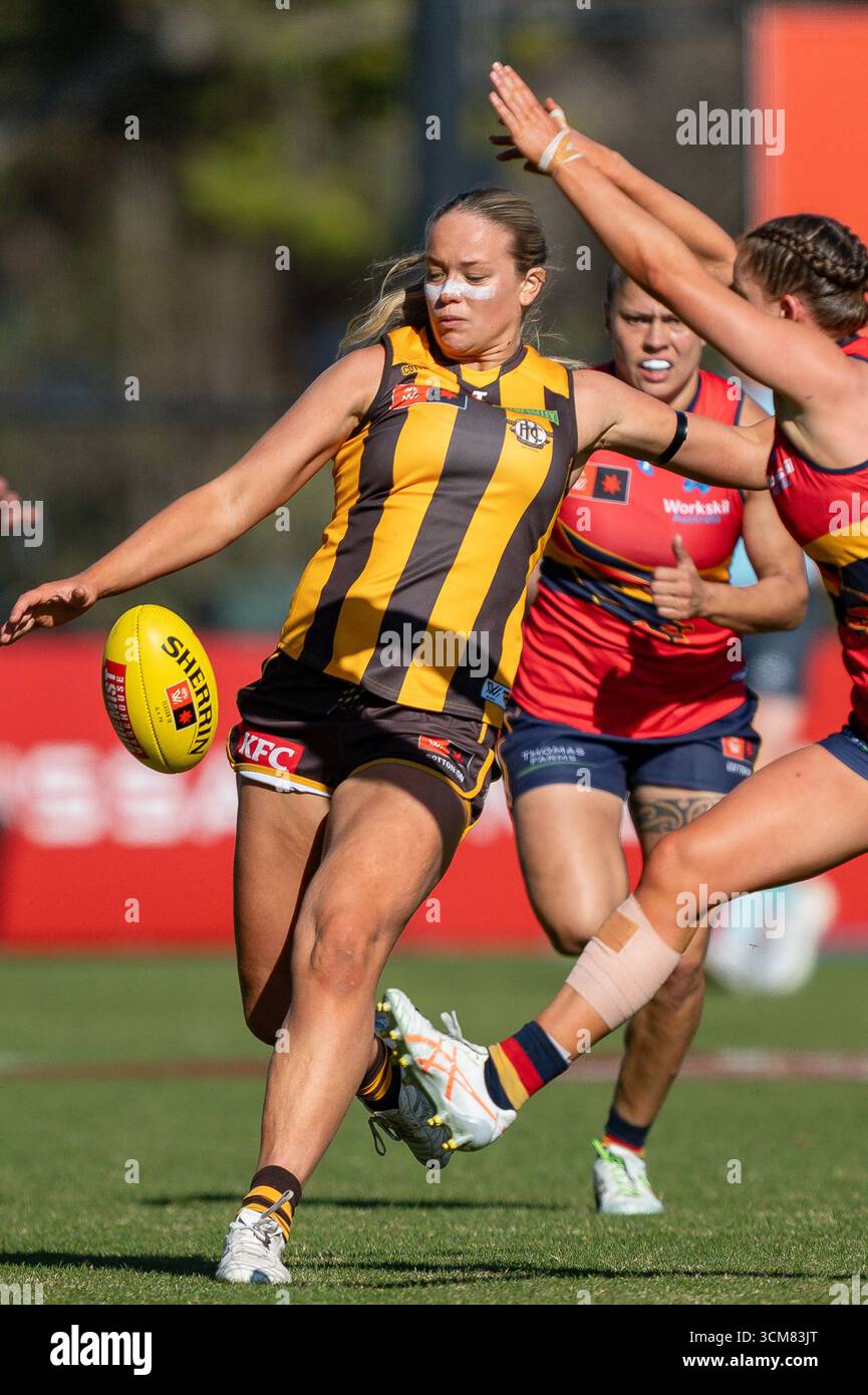 Elli Symonds of Hawks seen in action during the AFLW Round 5 game between Adelaide Crows and ...