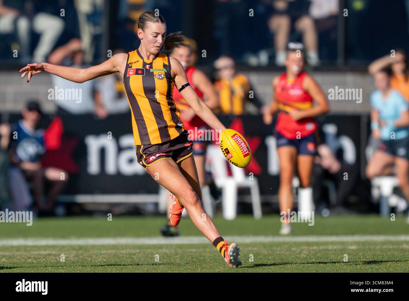 Aine McDonagh of the Hawks seen in action during the AFLW Round 5 game ...