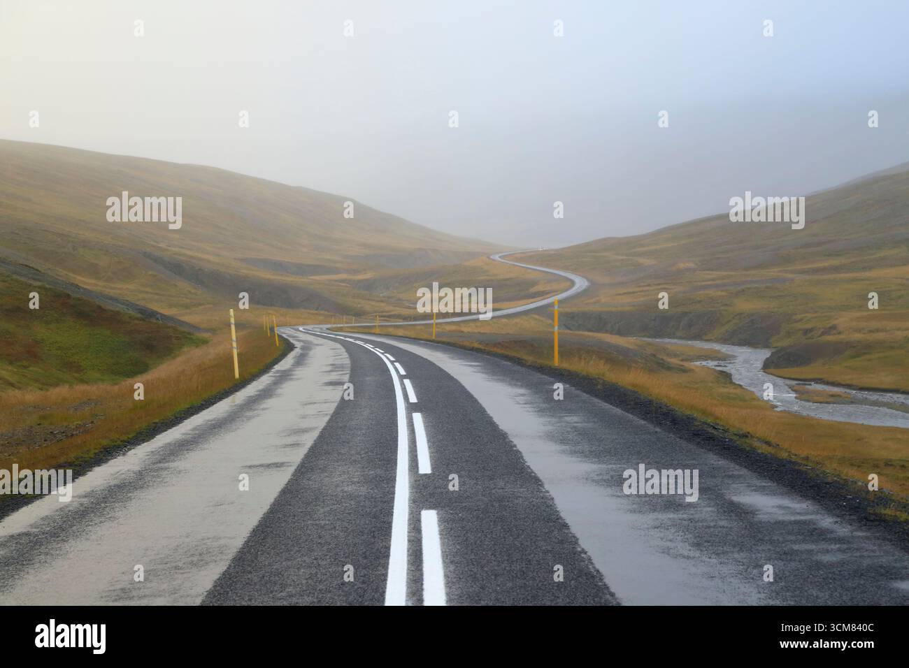 Rainy Icelandic road over the Skagi Peninsula pass Stock Photo - Alamy