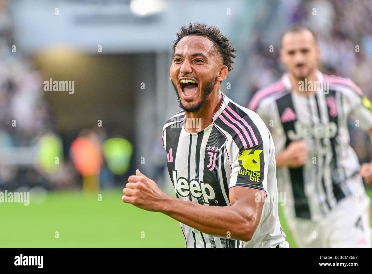 Lloyd Kelly of Juventus celebrate a goal during the 2025/26 Serie A ...