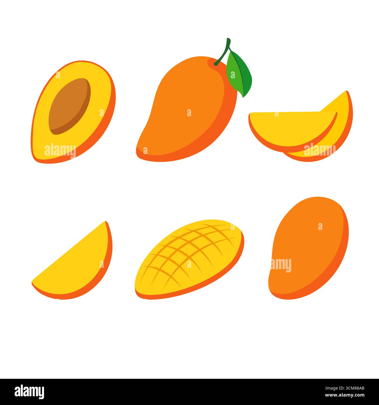 Set of mango fruit icons in flat style Stock Vector Image & Art - Alamy