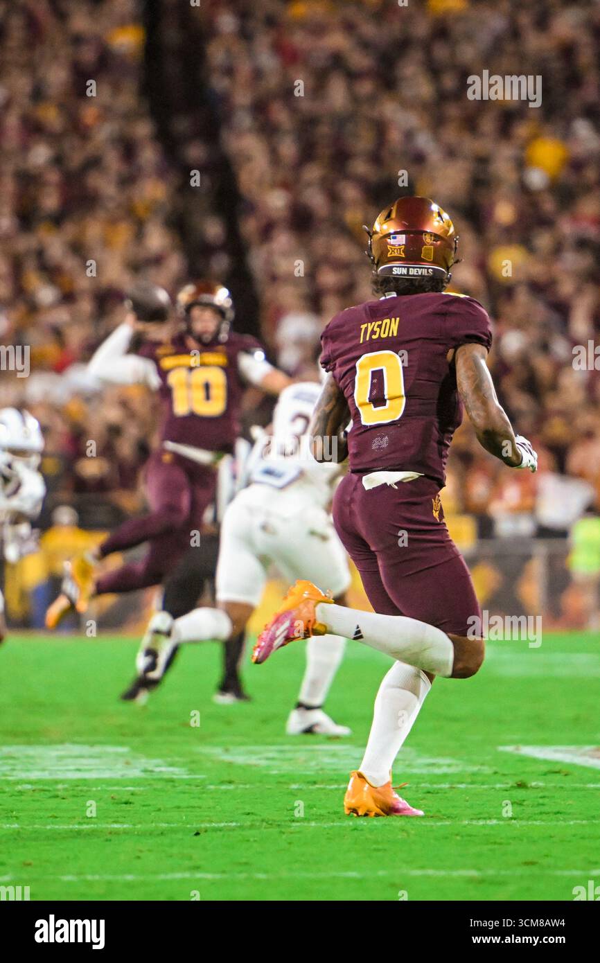 Arizona State Sun Devils wide receiver Jordyn Tyson (0) looks for the ...