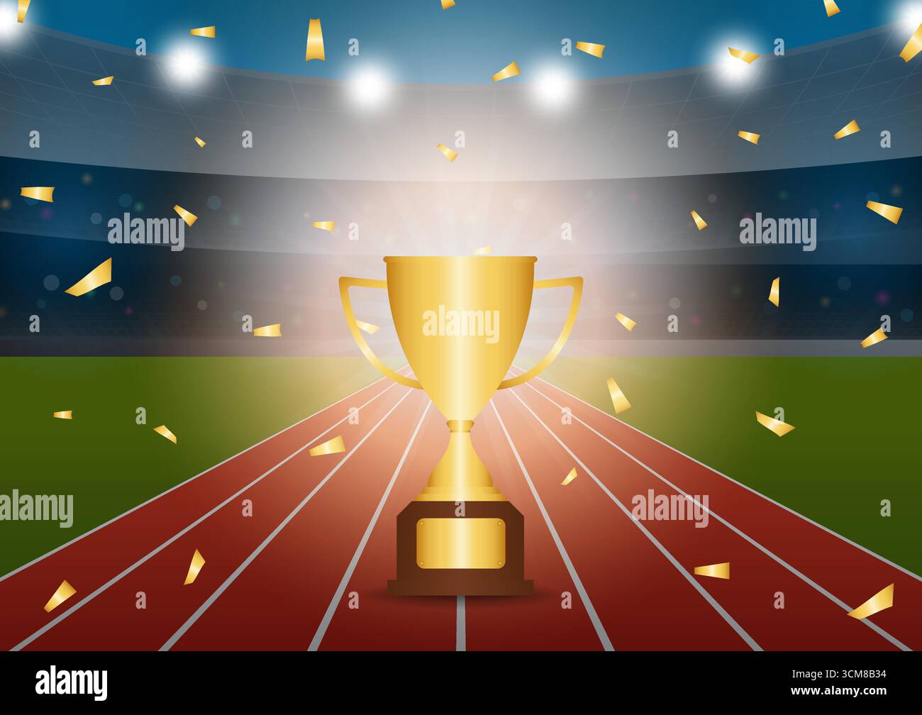 Football Champion Cup. Golden Trophy Cup for Running Championship in ...