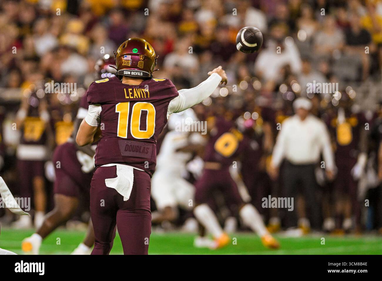 Arizona State Sun Devils quarterback Sam Leavitt (10) throws down field ...