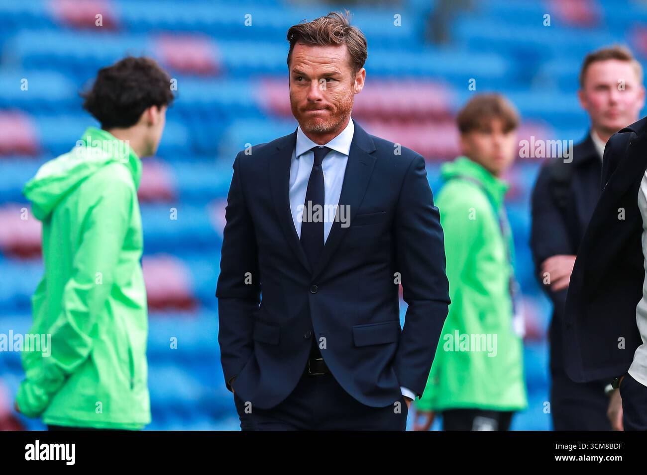 Burnley manager Scott Parker arrives before the Burnley FC v Liverpool ...