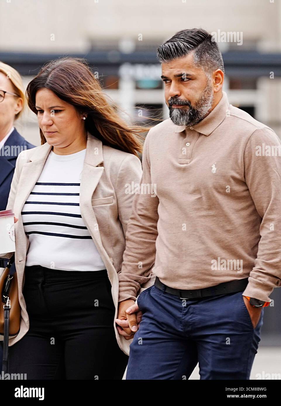 Alice da Silva Aguiar's parents Sergio and Alex arrive at Liverpool Town Hall for the Southport ...