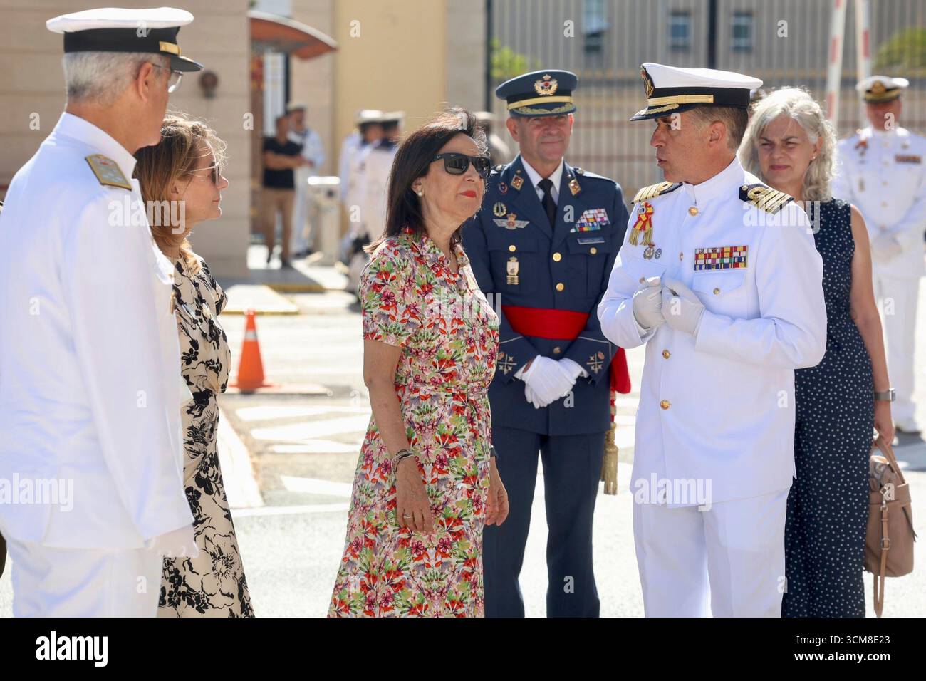 The Minister of Defense, Margarita Robles, at the Navy NCO School. On ...