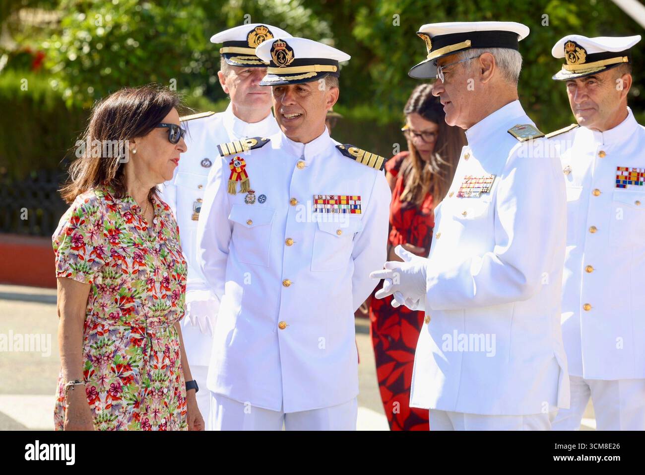 The Minister of Defense, Margarita Robles, at the Navy NCO School. On ...
