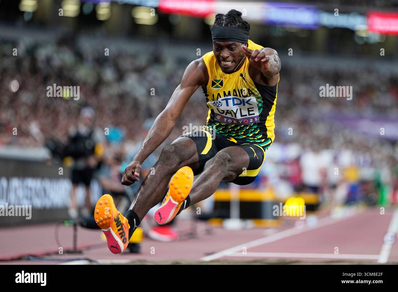 Jamaica's Tajay Gayle competes in the men's long jump qualification at ...