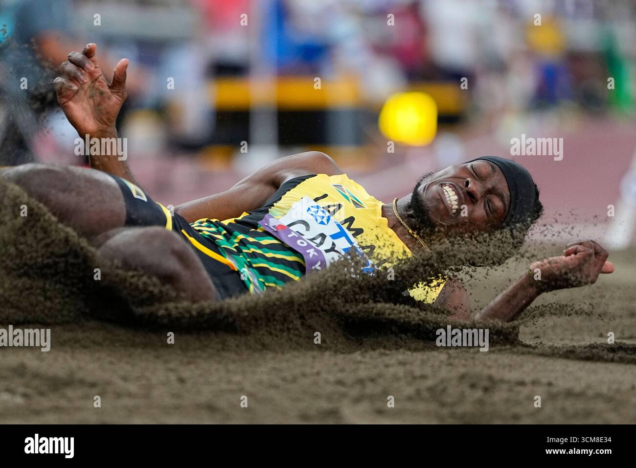 Jamaica's Tajay Gayle competes in the men's long jump qualification at ...