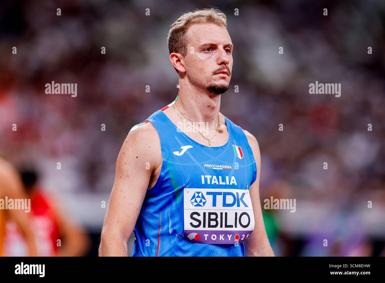 Alessandro Sibilio of Italy looks on before competing in the Men's 400 ...