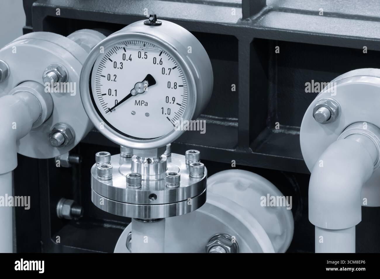 Boiler room gas pressure meter. Industrial concept. equipment of the ...