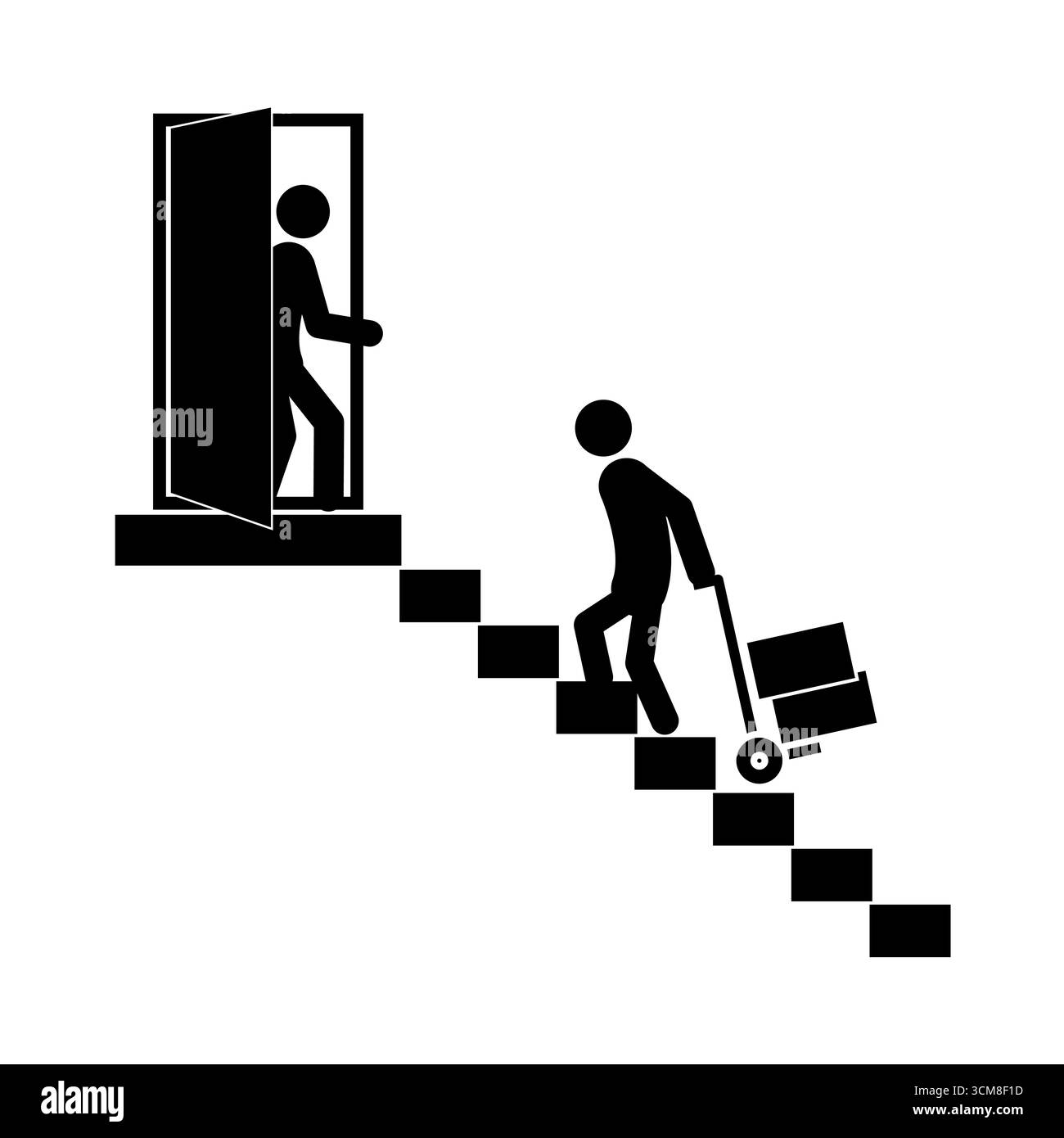 Minimalistic black white delivery Stock Vector Images - Alamy