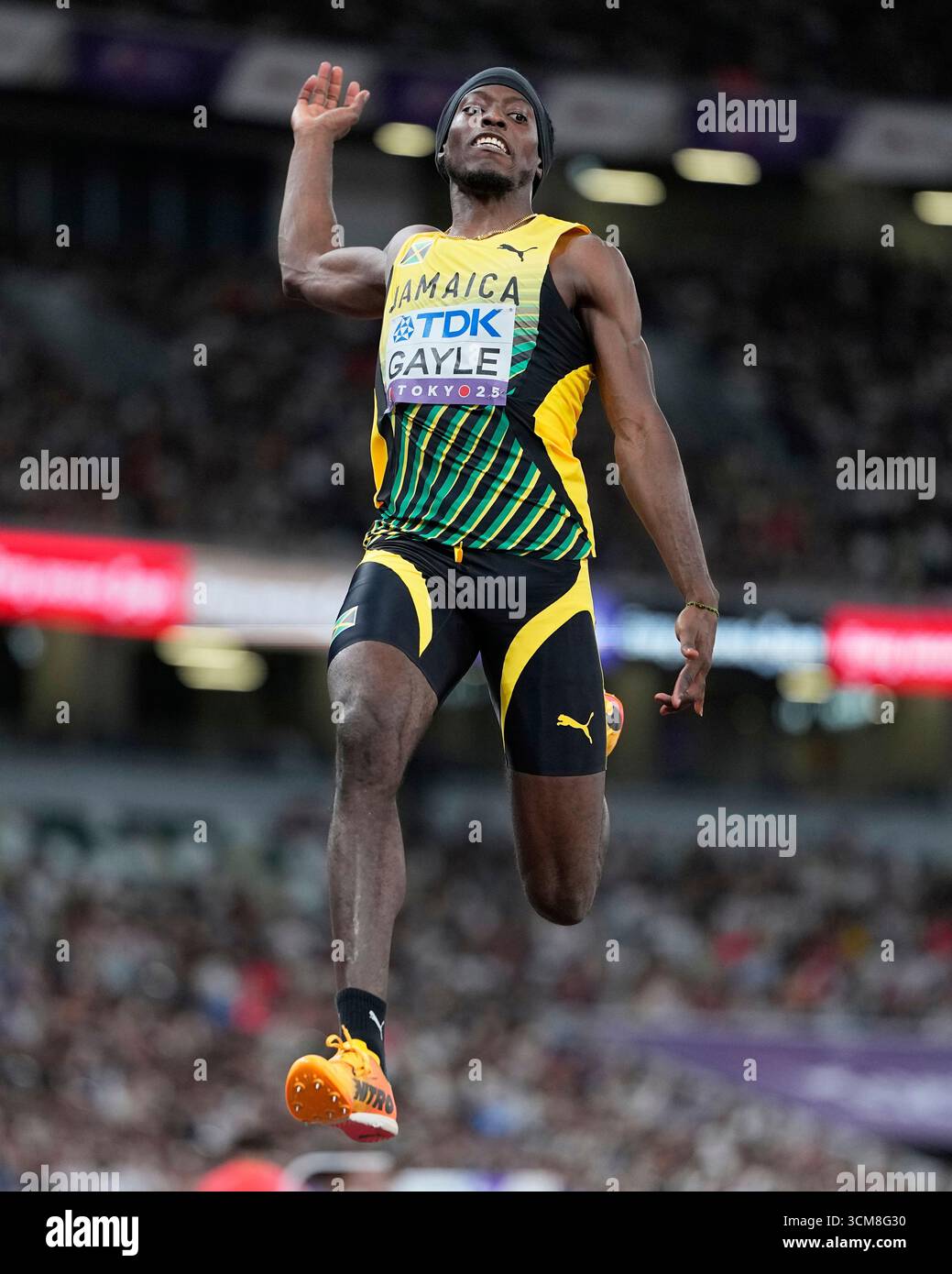 Jamaica's Tajay Gayle competes in the men's long jump qualification at ...