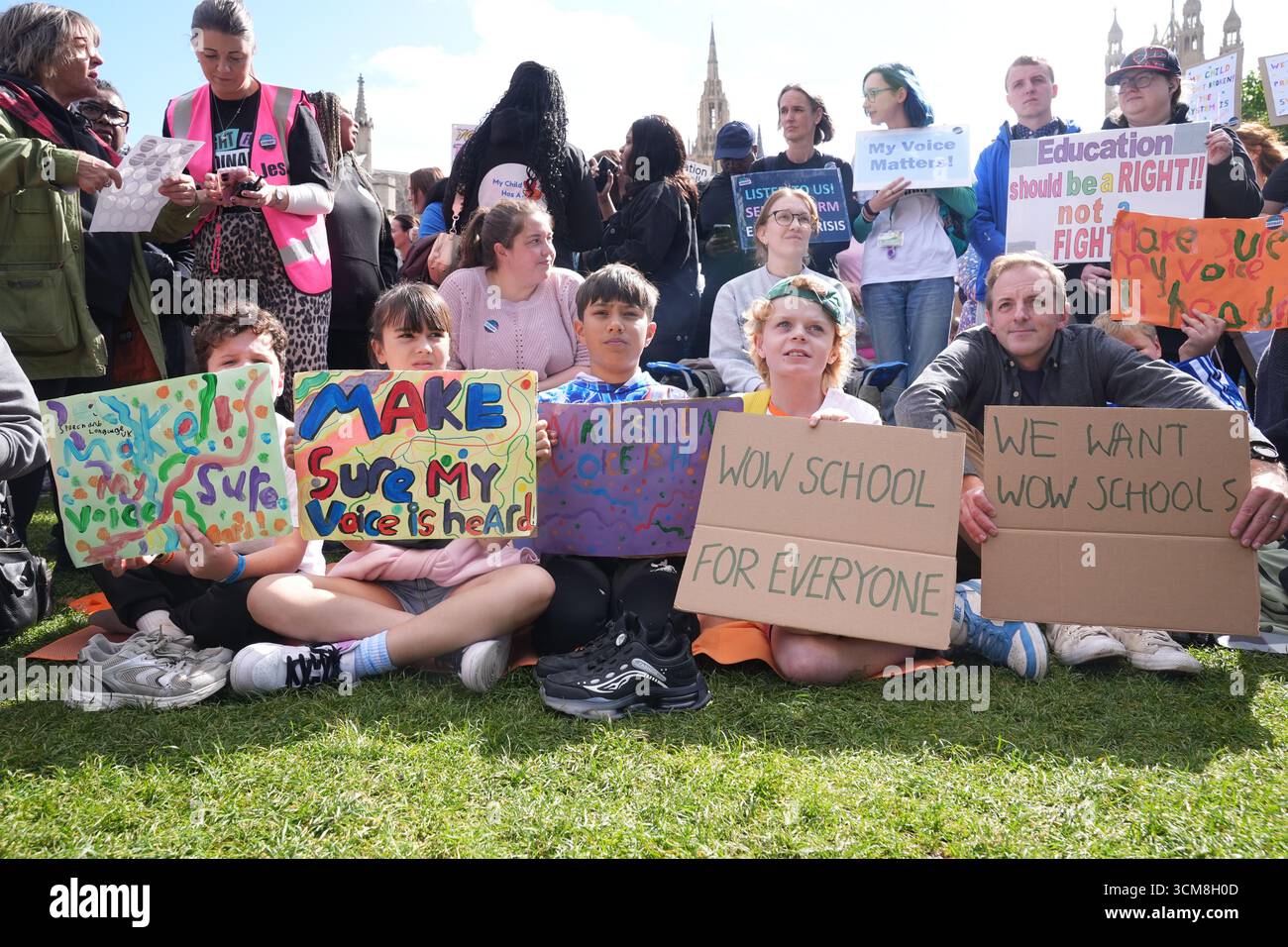 People during a rally of special educational needs and disabilities ...
