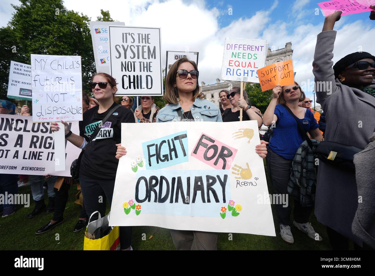 People during a rally of special educational needs and disabilities ...