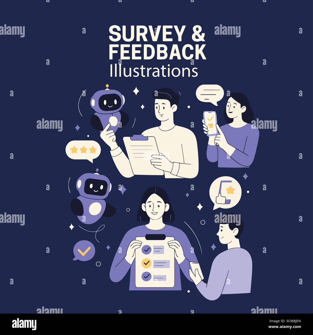 Satisfaction survey feedback person Stock Vector Images - Alamy