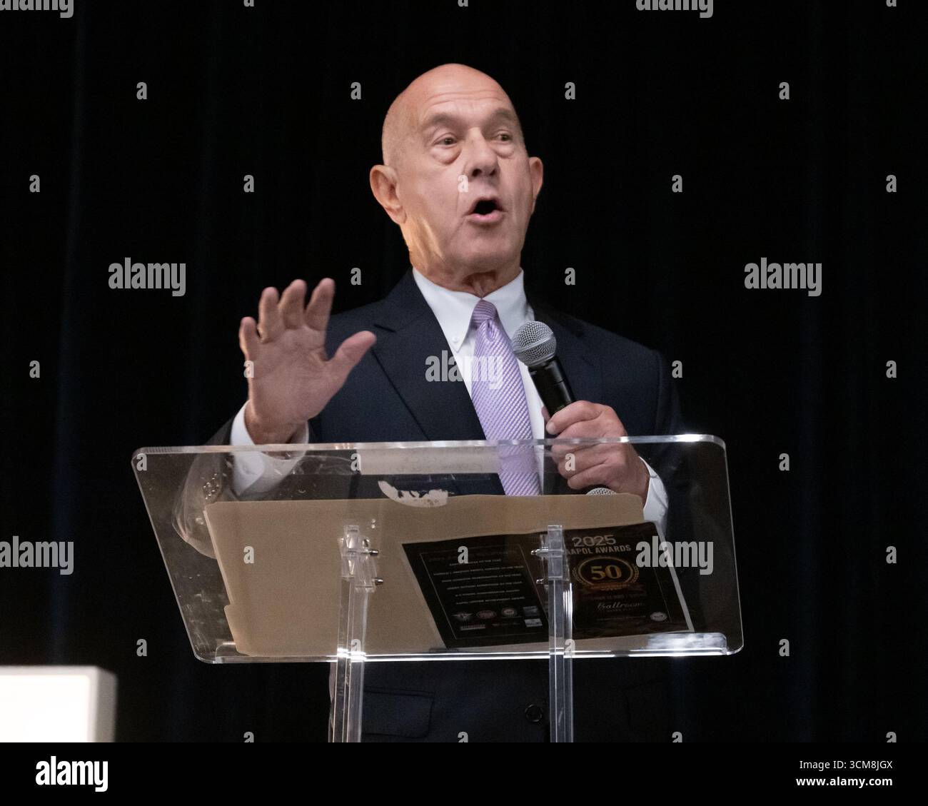 Houston, USA. 13th Sep, 2025. Mayor of Houston John Whitmire speaks on ...