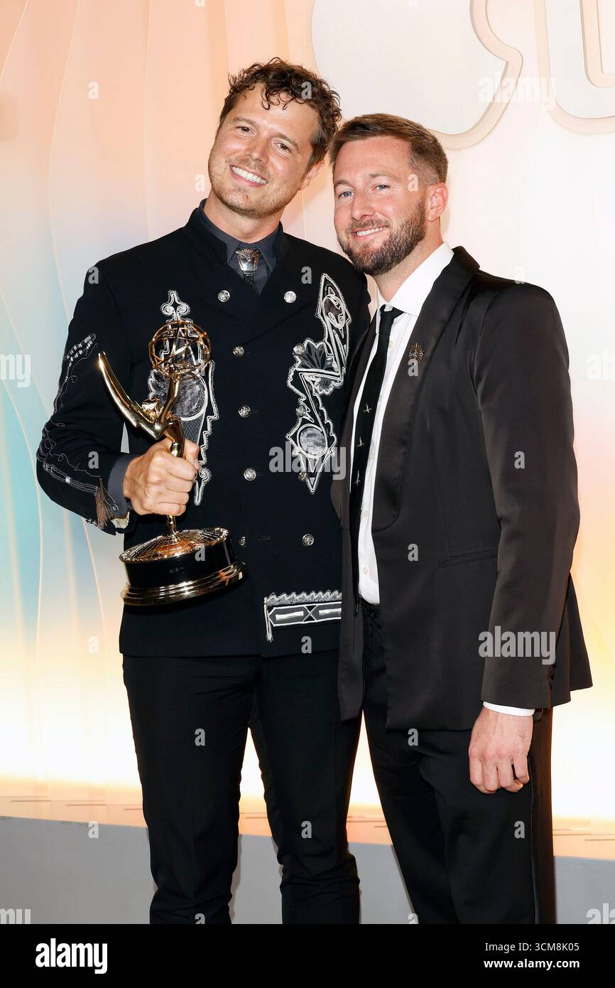 Tyler Kinney, Cole Kirby attend the Apple TV+ Primetime Emmy Party at ...