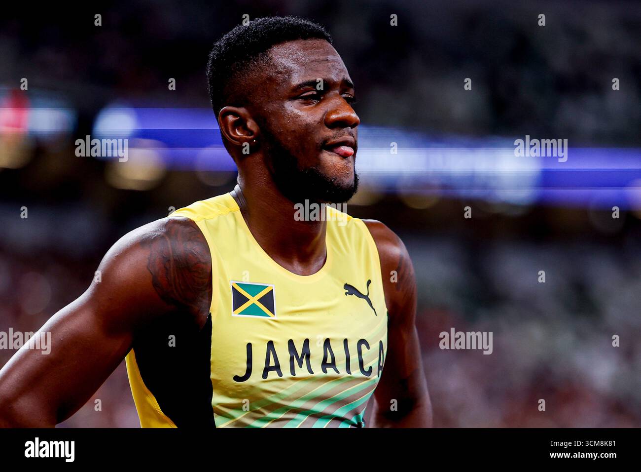 Malik James-King of Jamaica looks on before competing in the Men's 400 ...