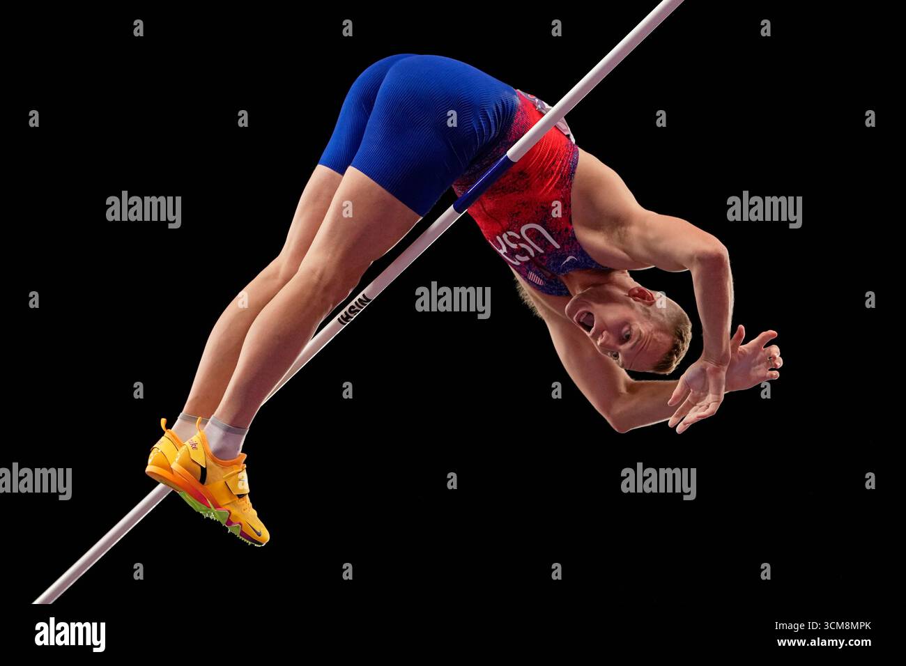 United States' Sam Kendricks competes in the men's pole vault final at ...