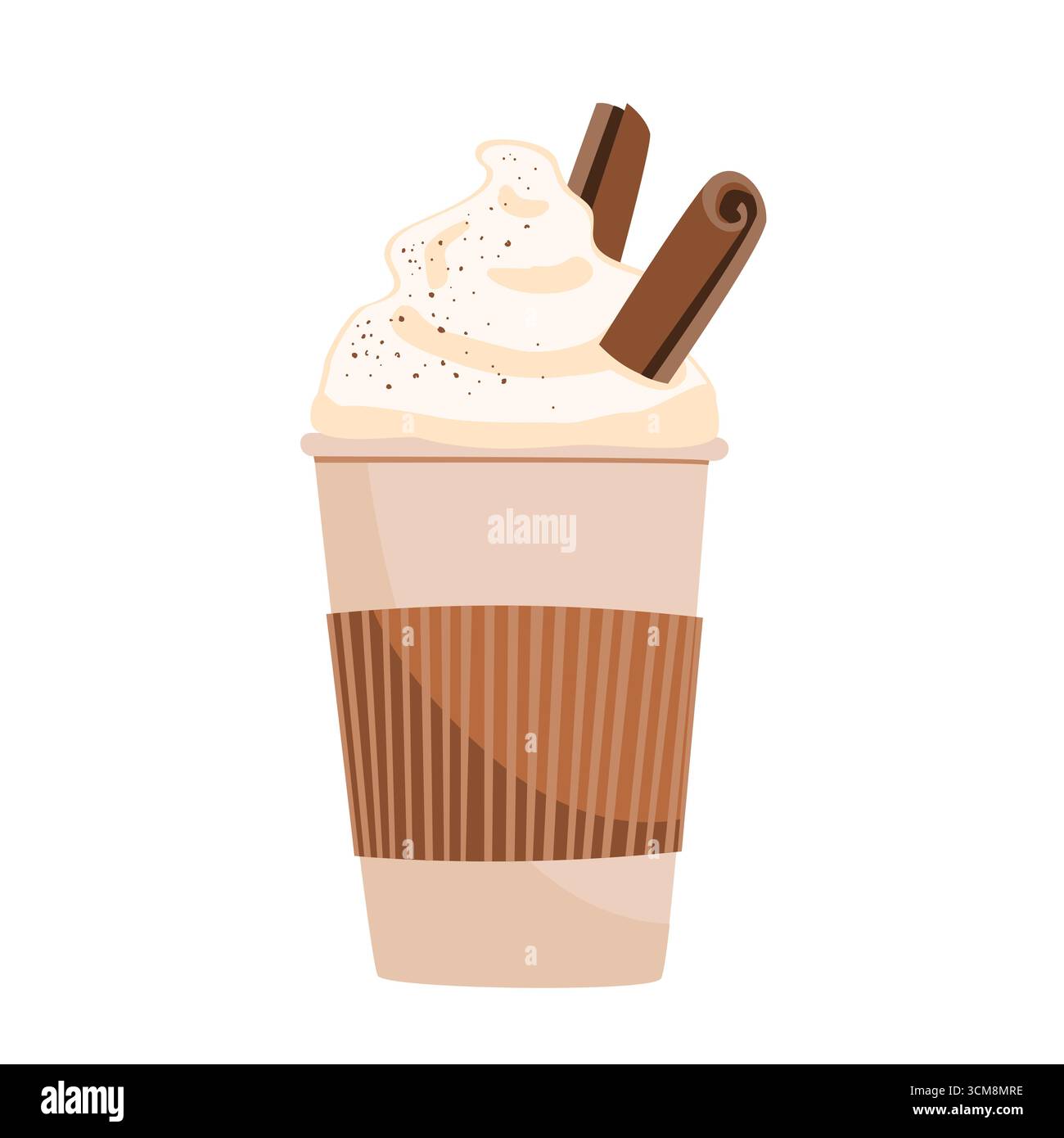 Pumpkin spice latte, autumn coffee in a cardboard paper cup. Vector ...