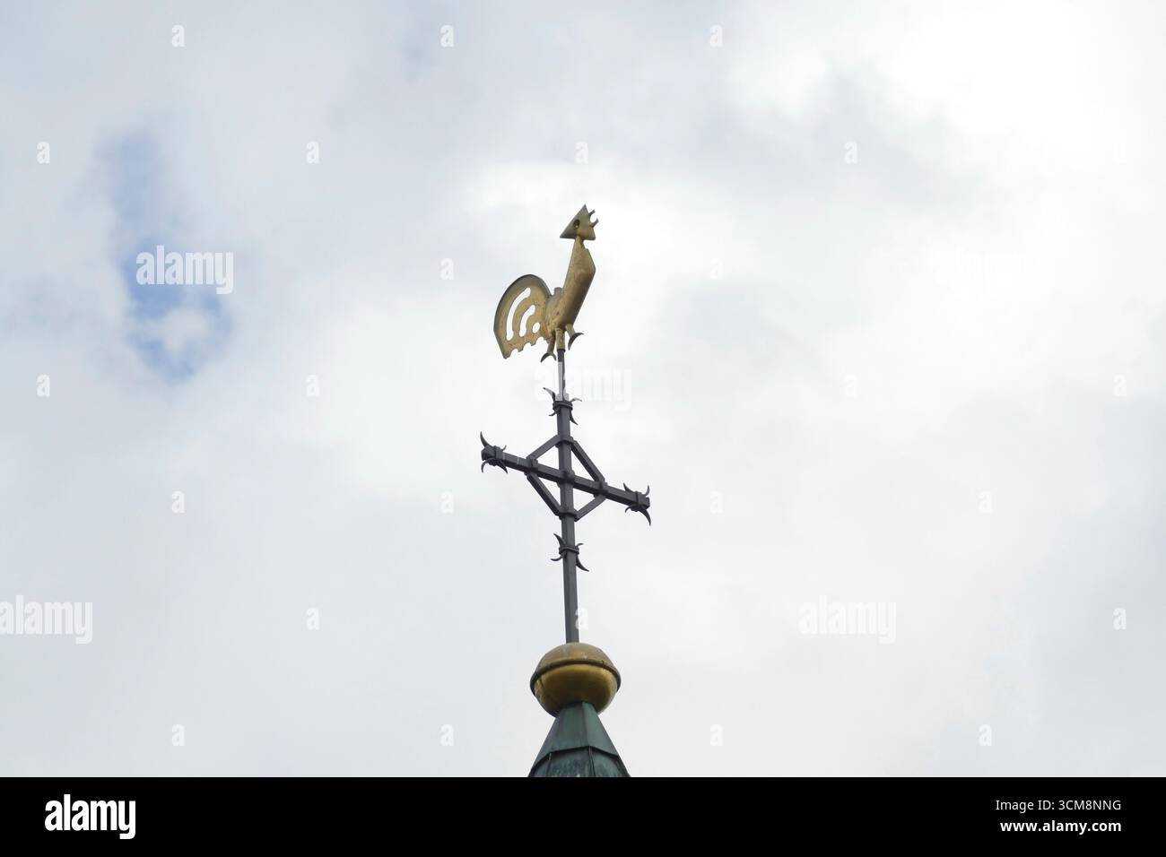 Golden weathercock on church hi-res stock photography and images - Alamy