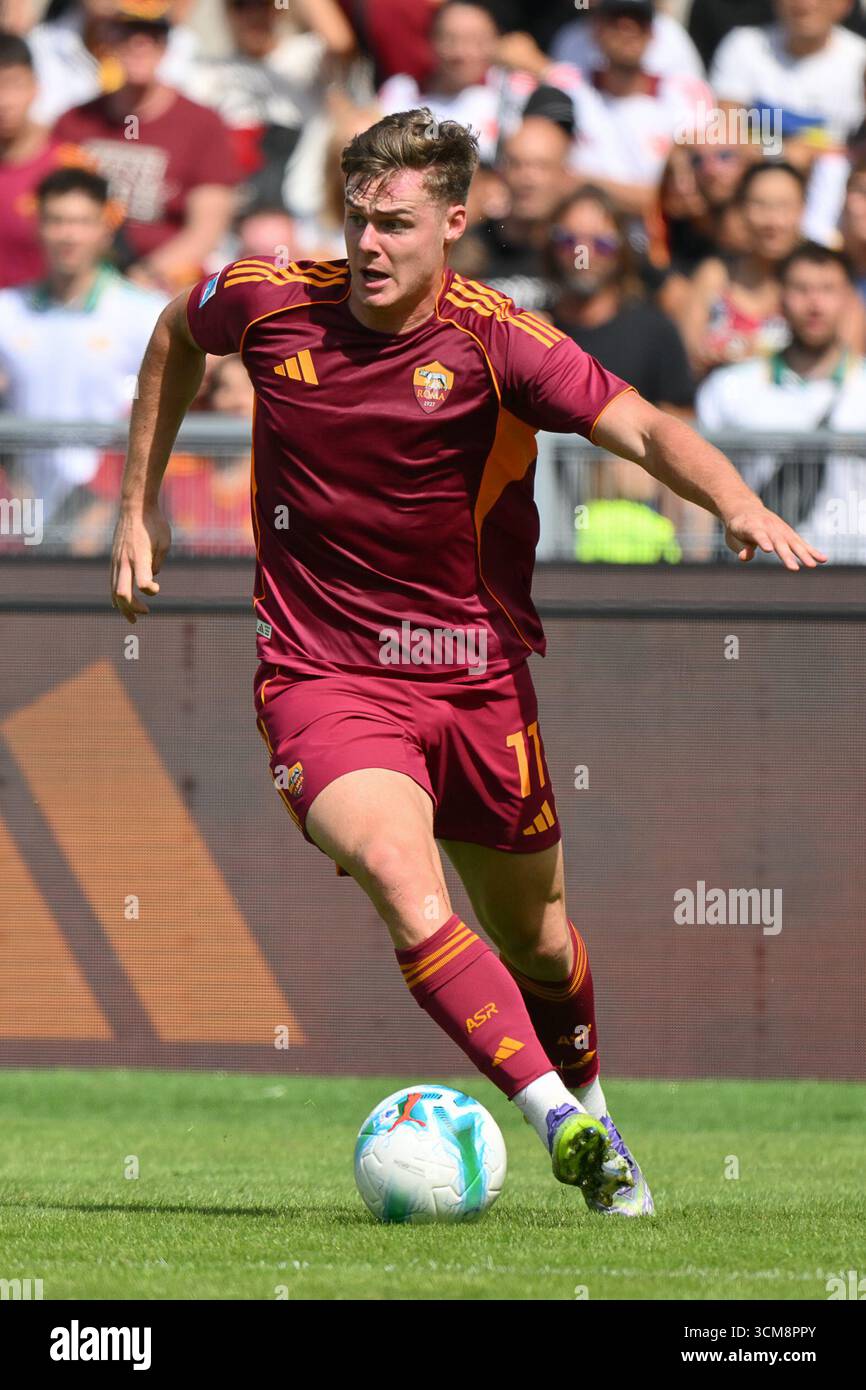 Olimpico Stadium, Rome, Italy - Evan Ferguson of AS Roma runs with the ...