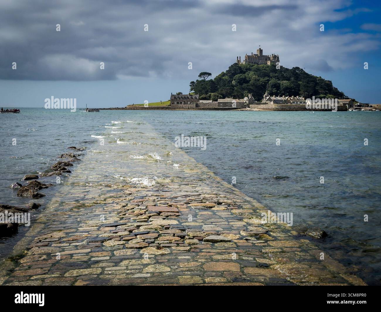 St. Michaels Mount, a tidal island on the coast near Marazion, Cornwall ...