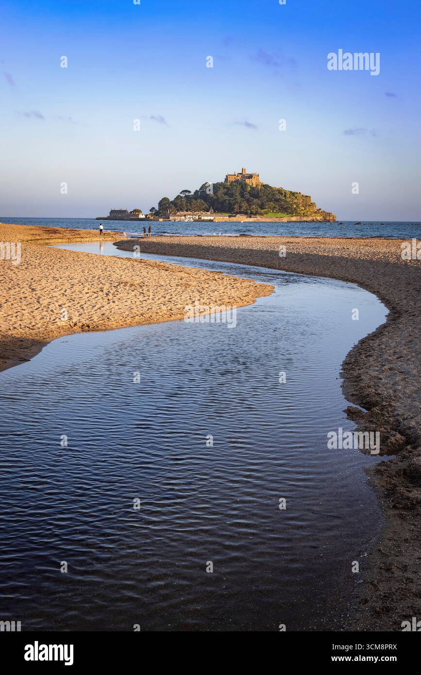 St. Michaels Mount, a tidal island on the coast near Marazion, Cornwall ...