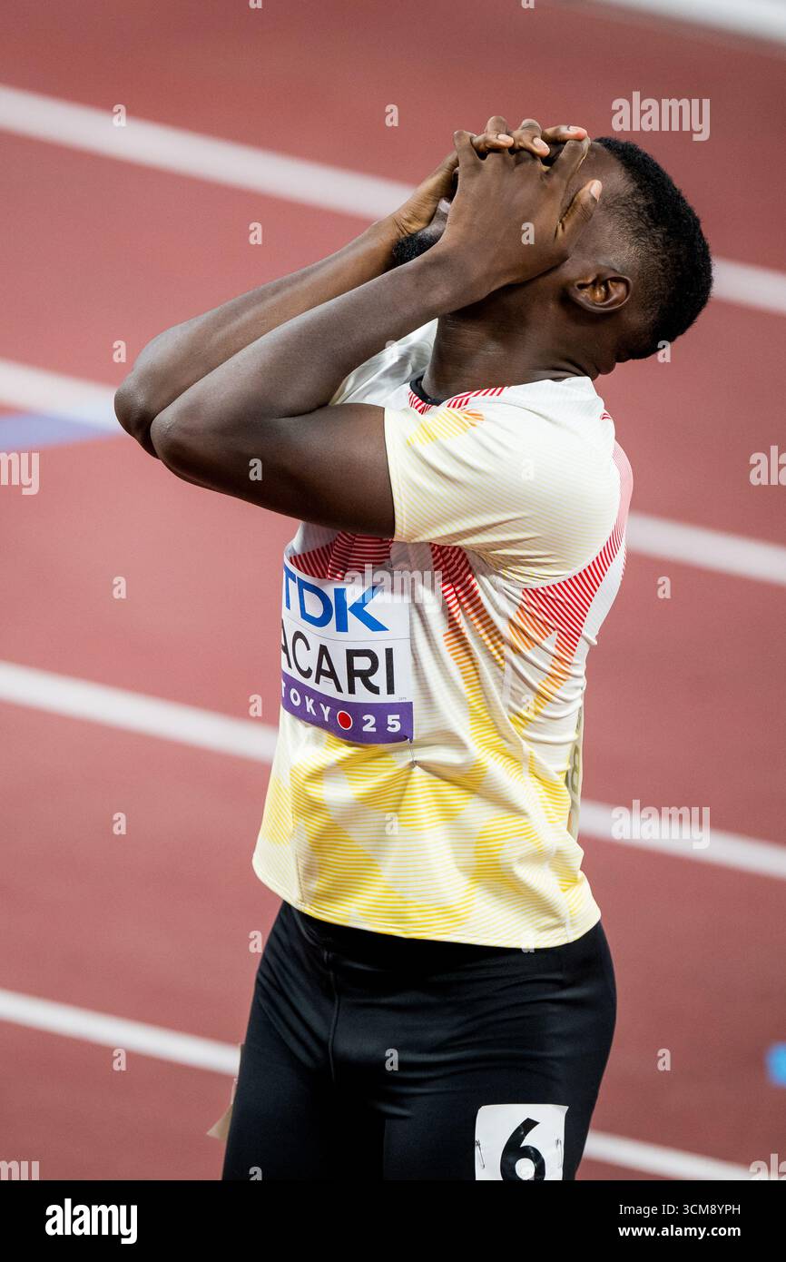 Tokyo, Japan. 15th Sep, 2025. Belgian Elie Bacari looks dejected after ...