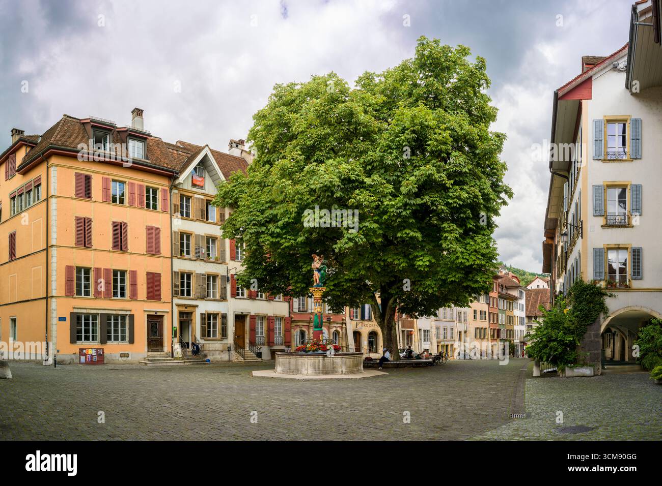 Impressions in the old town of Bienne, Canton of Bern, Switzerland ...