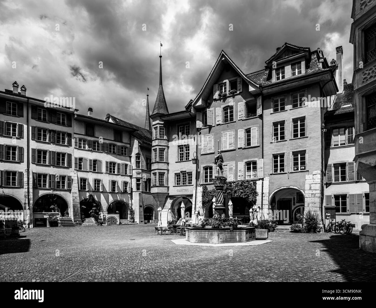 Impressions in the old town of Bienne, Canton of Bern, Switzerland ...