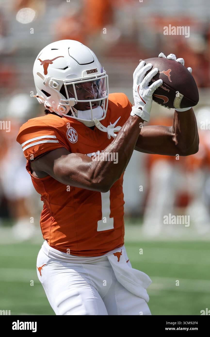 AUSTIN, TX - SEPTEMBER 13: Wide Receiver Ryan Wingo #1 of the Texas ...