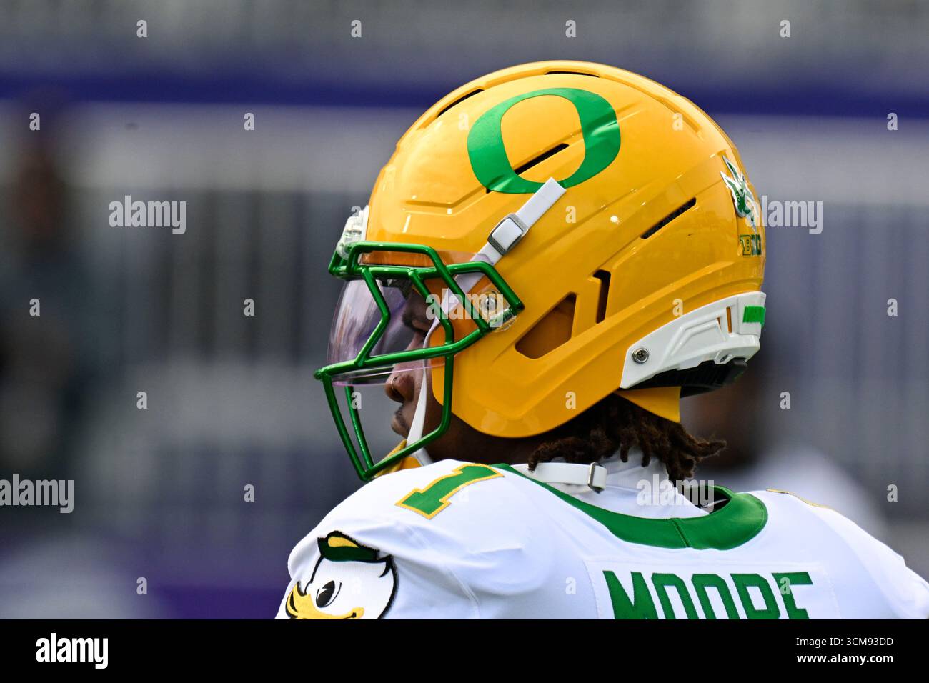 Oregon wide receiver Dakorien Moore before the first half of an NCAA ...