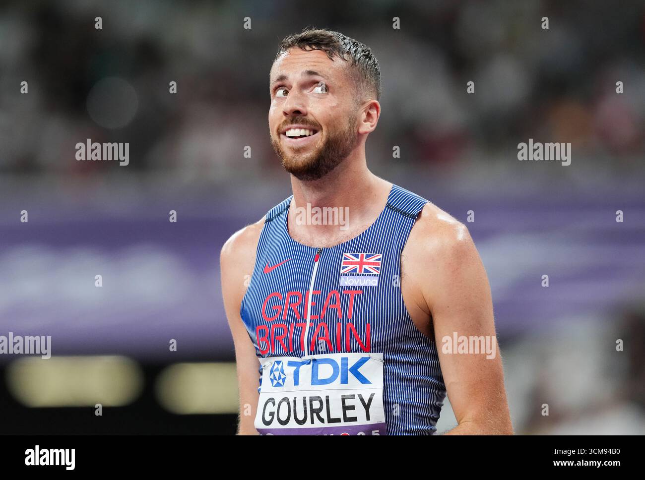 Neil Gourley of Great Britain following the Men’s 1500m semi-final heat ...