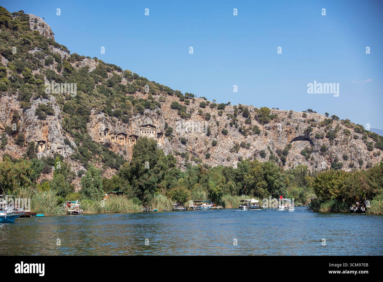 Turkey touristic area Dalyan Ortaca, ancient city of Kaunos, Dalyan ...
