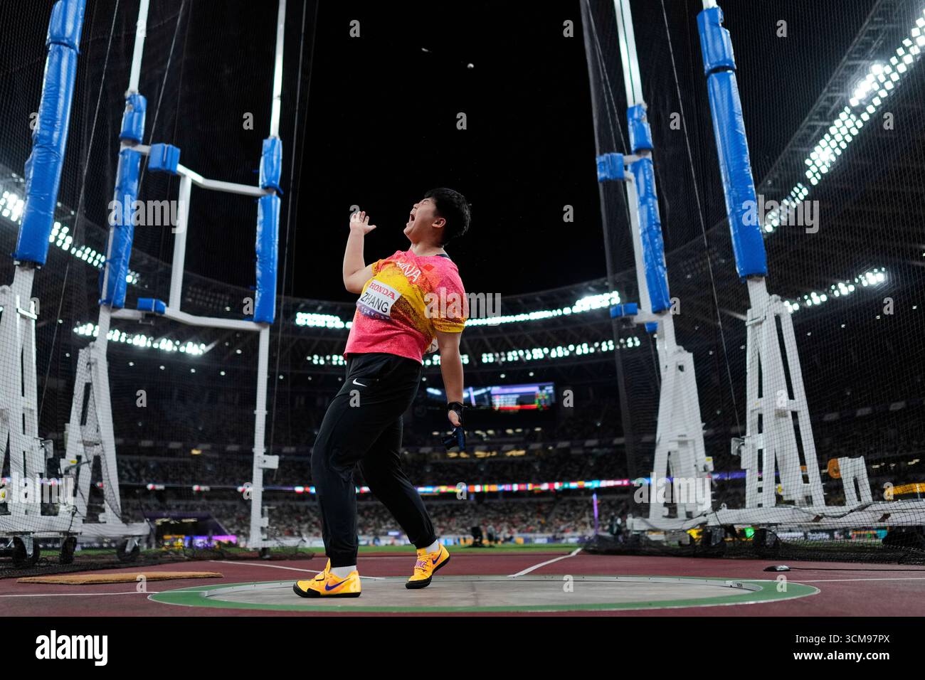 China's Zhang Jiale makes an attempt during the women's hammer throw ...