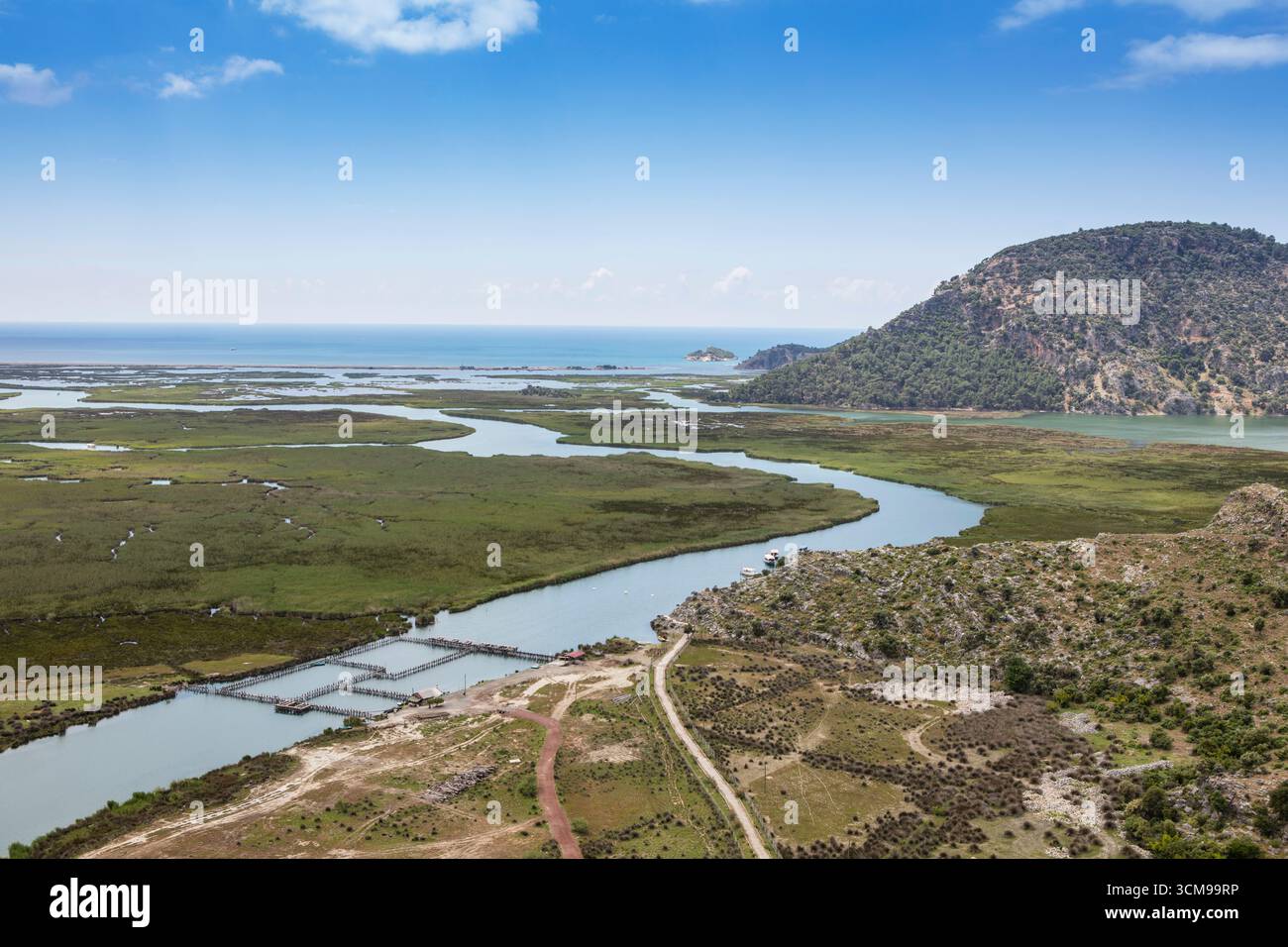 Turkey touristic area Dalyan Ortaca, ancient city of Kaunos, Dalyan ...
