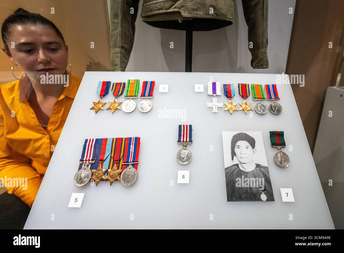London, UK. 15 September 2025. A display of military medals, including ...
