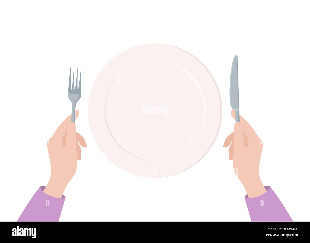 Woman holding plate lunch Stock Vector Images - Alamy