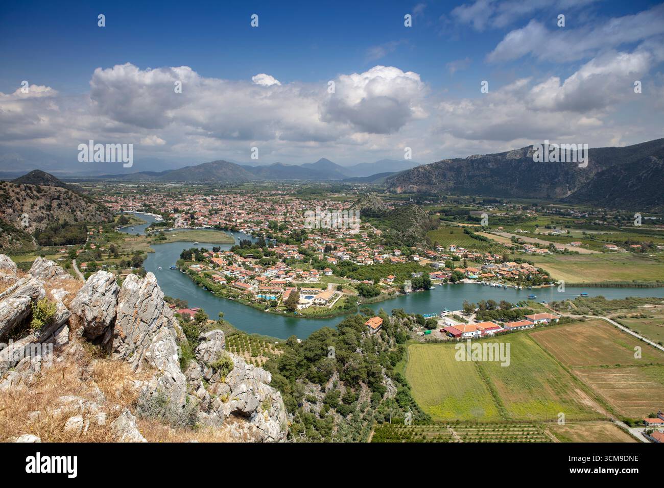 Turkey touristic area Dalyan Ortaca, ancient city of Kaunos, Dalyan ...