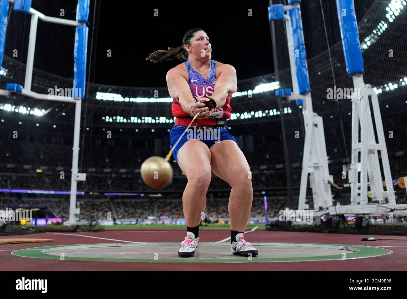 United States' Deanna Price makes an attempt during the women's hammer ...