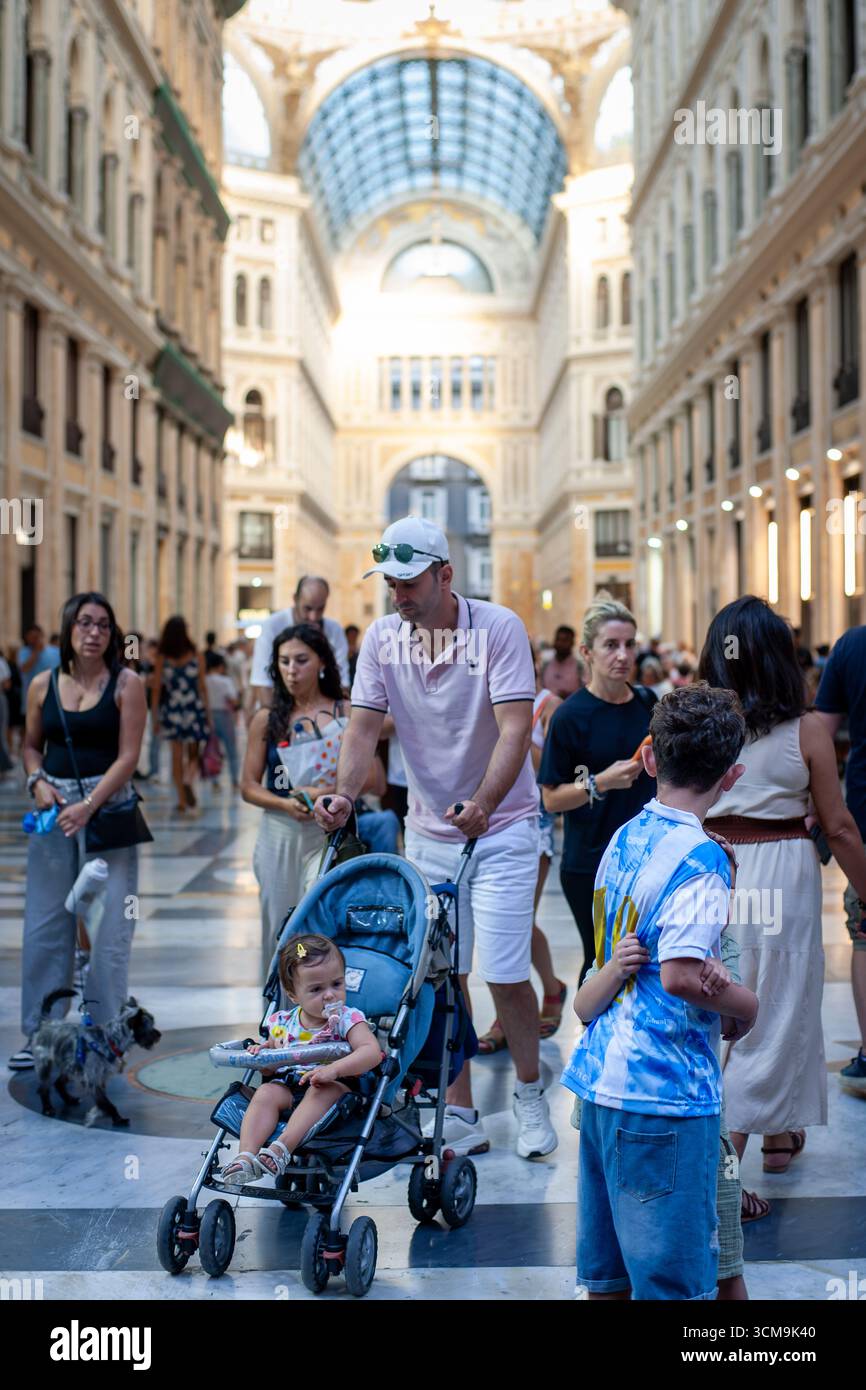September 12, 2025, Naples, Na, Italy: People stroll inside the ...