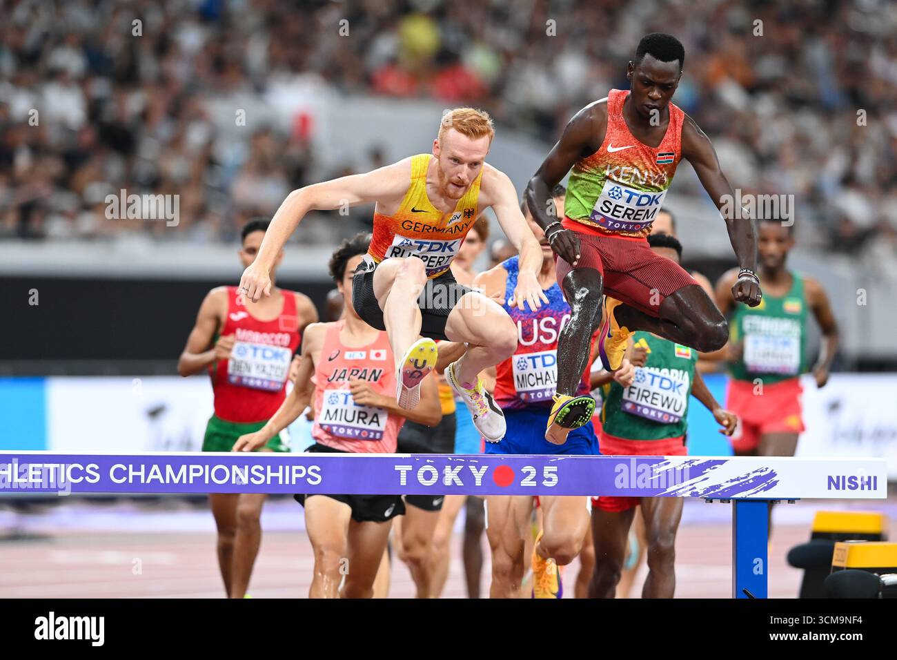 Frederik Ruppert (Germany) during the 3000 metres steeplechase final ...