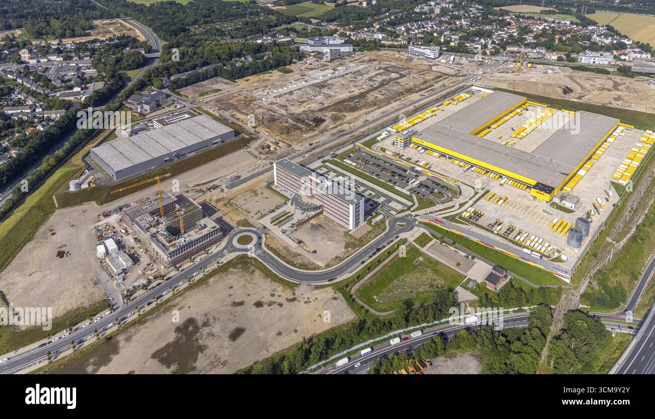 Aerial view, construction site and new building former Opel area Mark ...