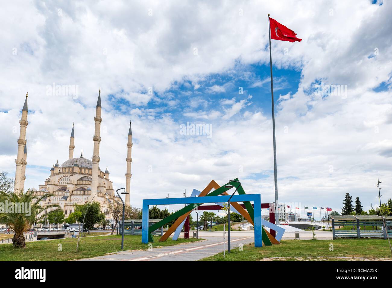 Sabancı Merkez Camii (English: Sabancı Central Mosque) by Seyhan river ...