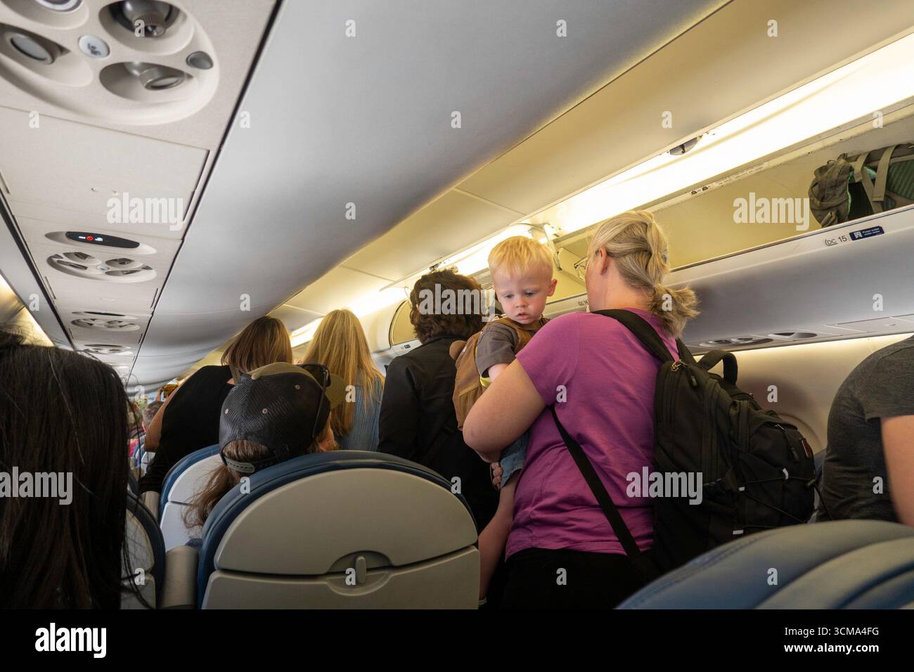 Passengers exiting their Delta Flight upon arrival at SLC, 2025, , USA ...